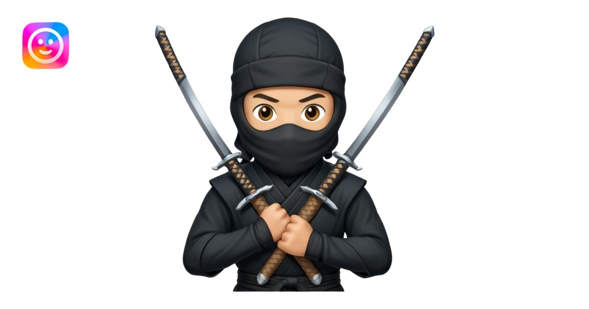 Ninja with two swords in two hands emoji | AI Emoji Generator