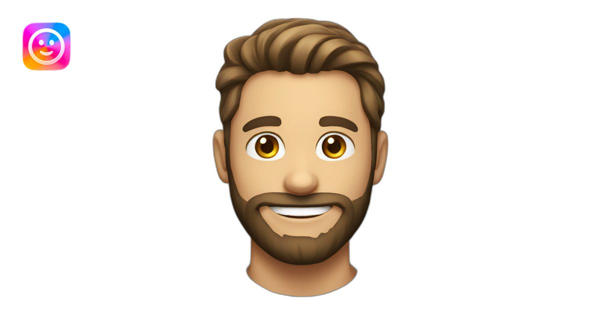 handsome beard man smile emoji | AI Emoji Generator