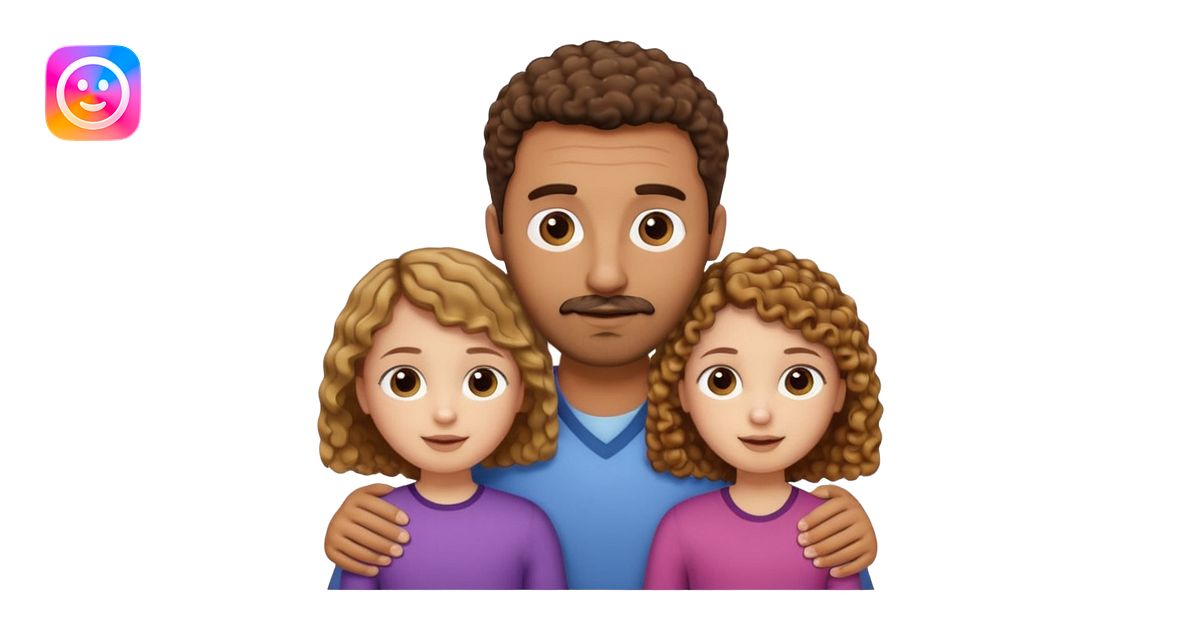 Brown dad with a short straight hair cut and stubble beard with his two ...