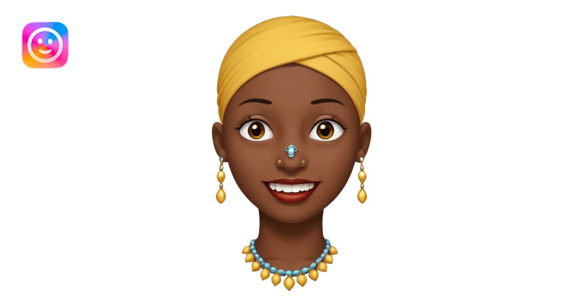 Make a emoji of a person with dark skin and has a nose ring and has a ...