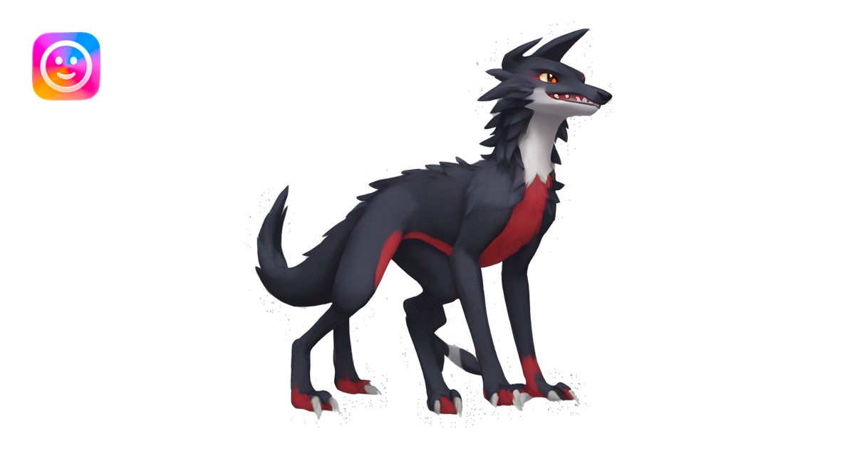 Anthro Cute cool black red nargacuga sergal animal hybrid Fakemon full ...