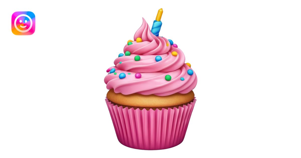 Cupcake with pink icing emoji | AI Emoji Generator