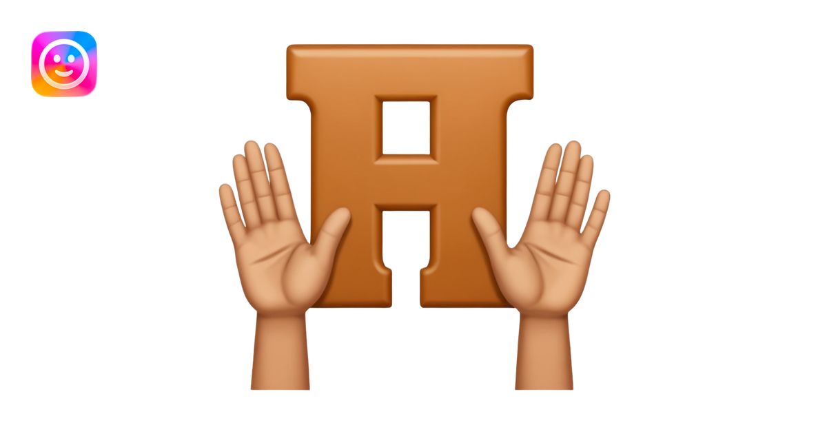 La H con las manos emoji | AI Emoji Generator