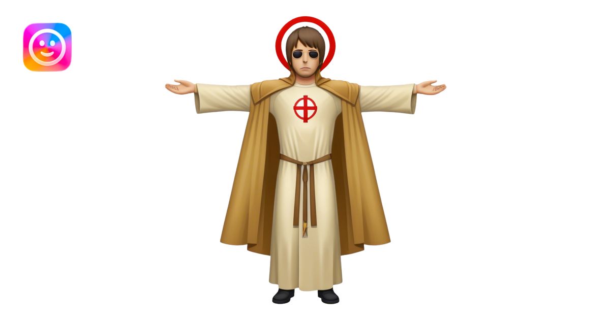 Crucified Liam Gallagher in the style of Jesus full body on cross in ...