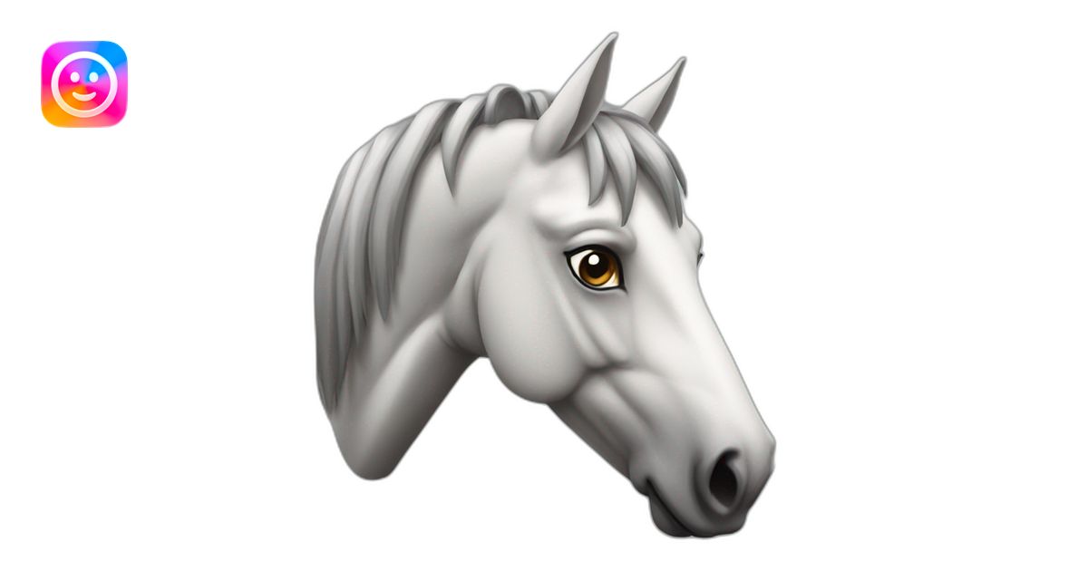 Cheval gris et blanc emoji | AI Emoji Generator