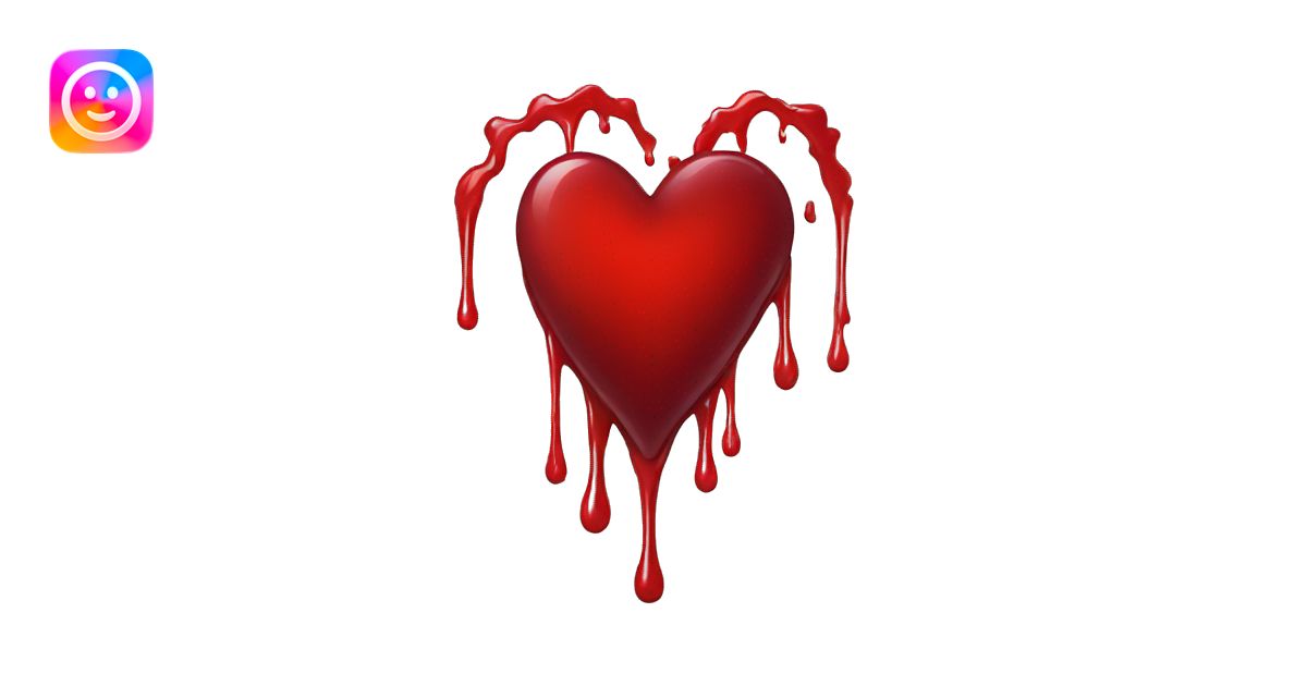 bleeding red heart emoji | AI Emoji Generator