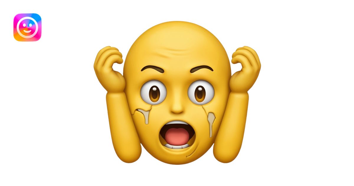 a emoji head choking itself with its hands emoji | AI Emoji Generator