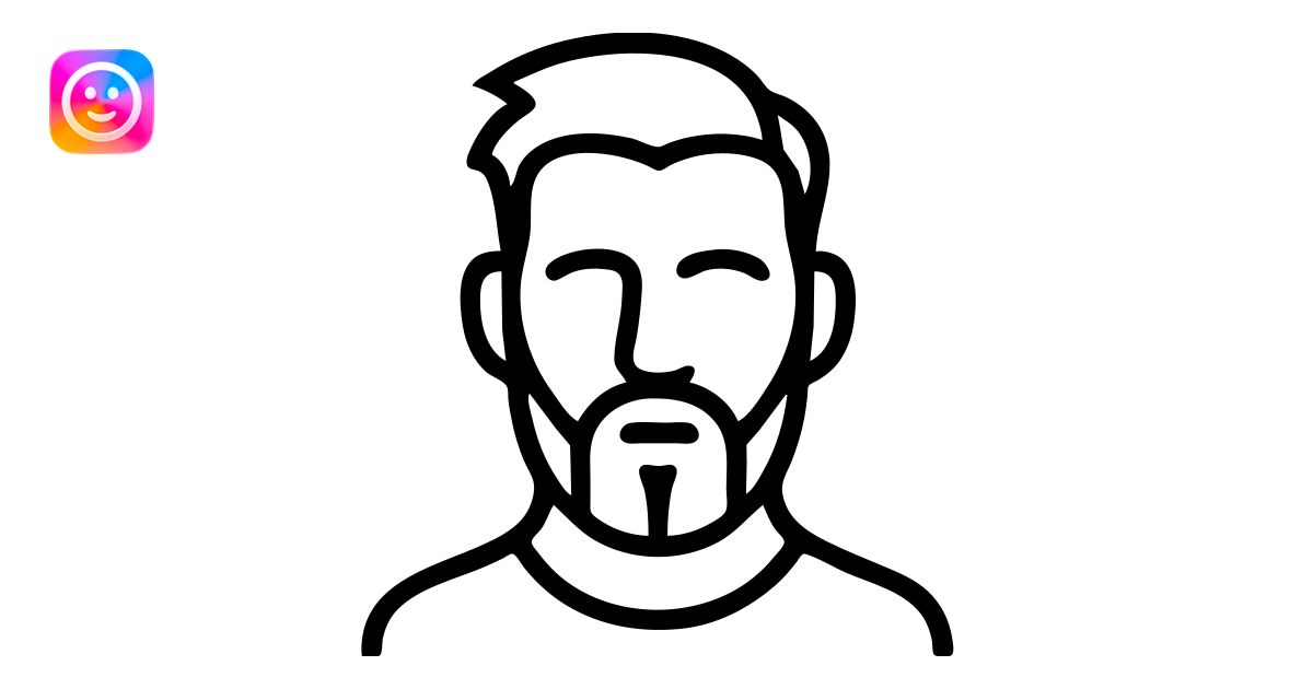 lionel messi icon focusing on signature beard and hairstyle, outlined ...