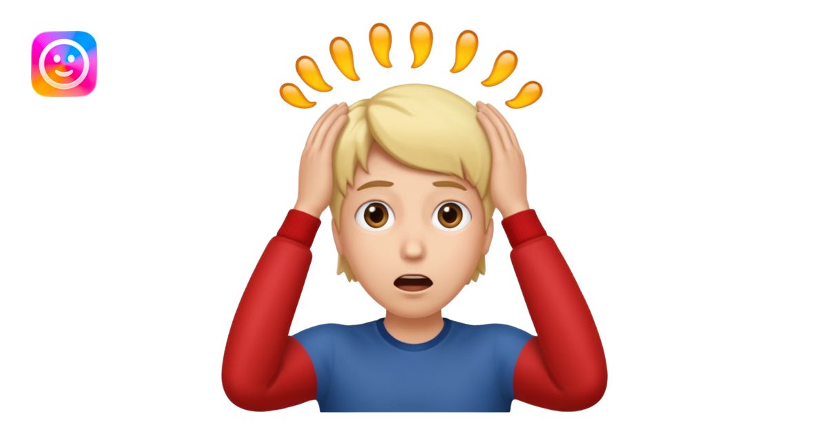 Surprised face with hands on head emoji | AI Emoji Generator