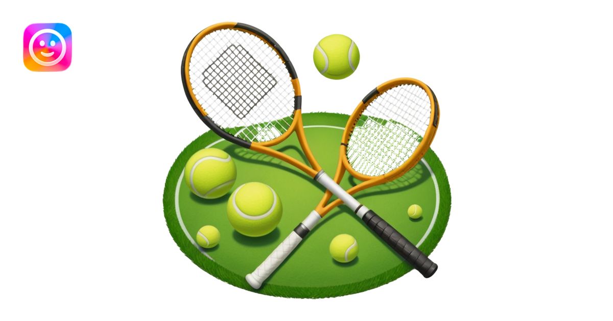 tennis rackets court and ball emoji | AI Emoji Generator