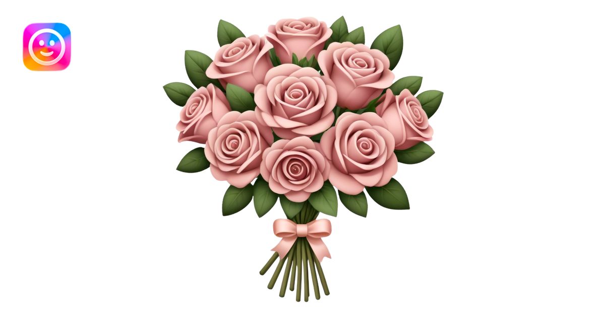 Neutral toned dusty rose flower bouquet emoji | AI Emoji Generator