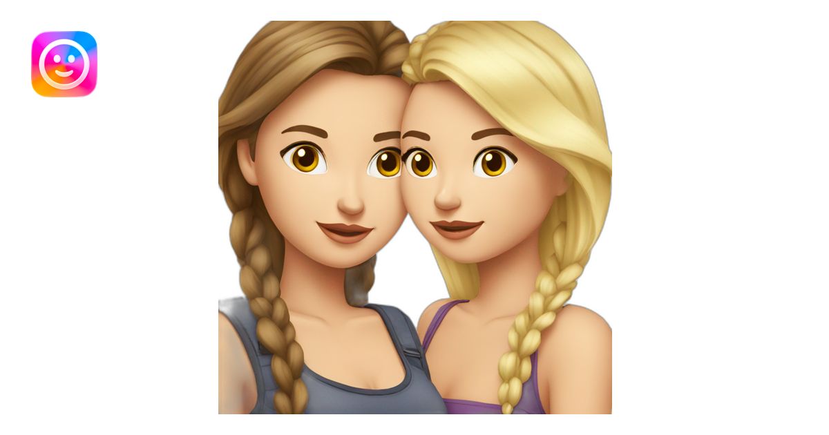 russian-duo-girls-best-friend-brunette-blonde emoji | AI Emoji Generator