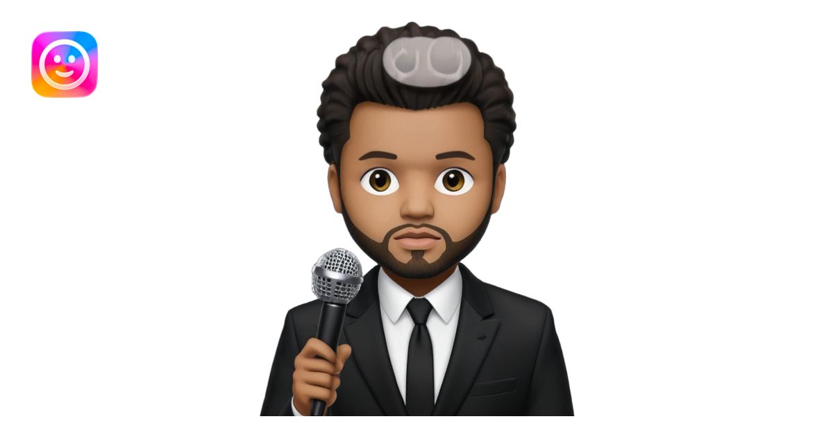 The weeknd holding microphone emoji | AI Emoji Generator