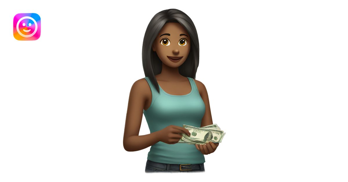 girl paying money emoji | AI Emoji Generator
