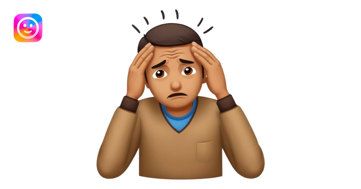 A cartoon sticker of an exhausted Indian man facepalming softly with a ...