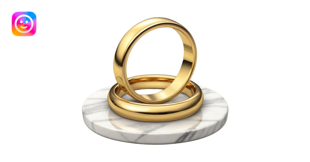 Rings on marble plate emoji | AI Emoji Generator