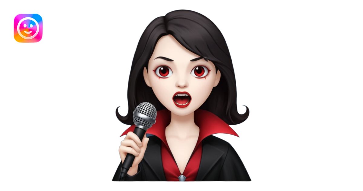 vampire singing with mic emoji | AI Emoji Generator