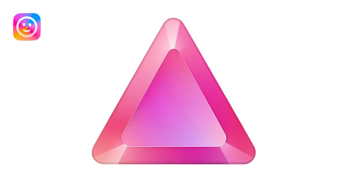 pink girly google play store triangle emoji | AI Emoji Generator
