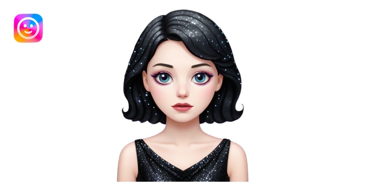 Glitter noir darling emoji | AI Emoji Generator