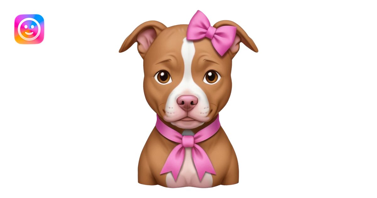 pitbull with hair ribbon emoji | AI Emoji Generator