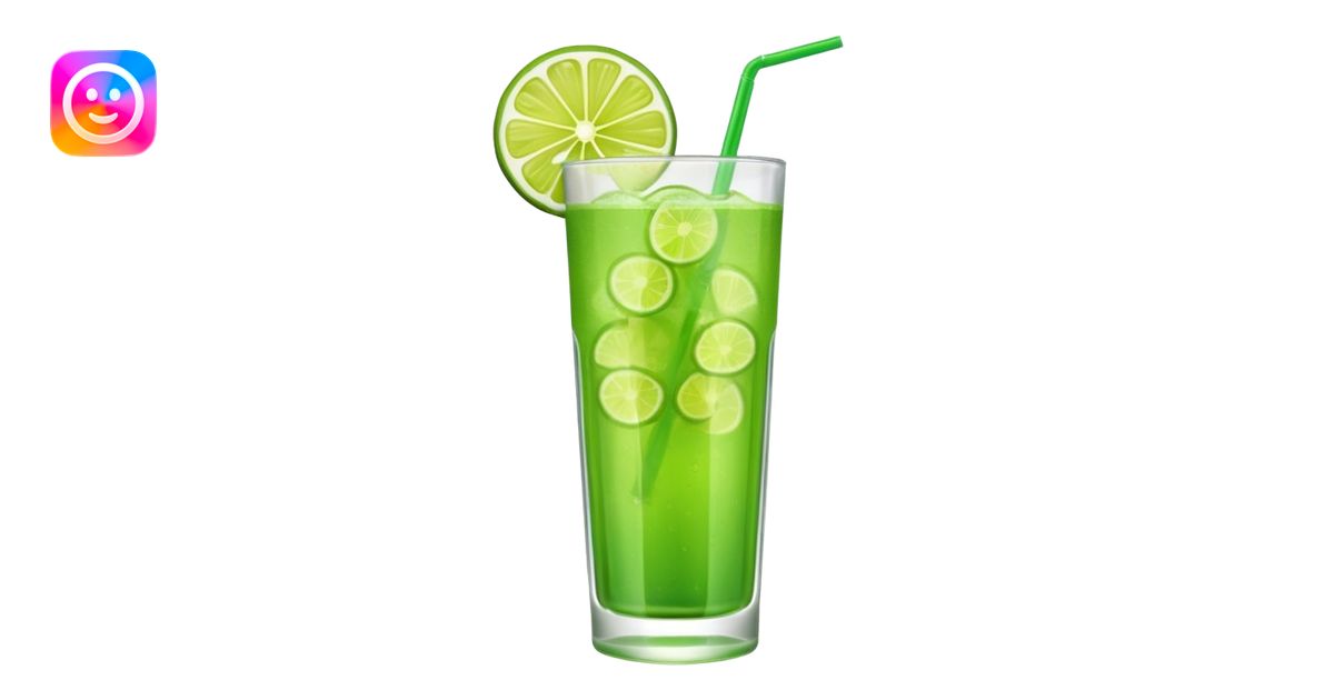 tropical green drink with straw emoji | AI Emoji Generator