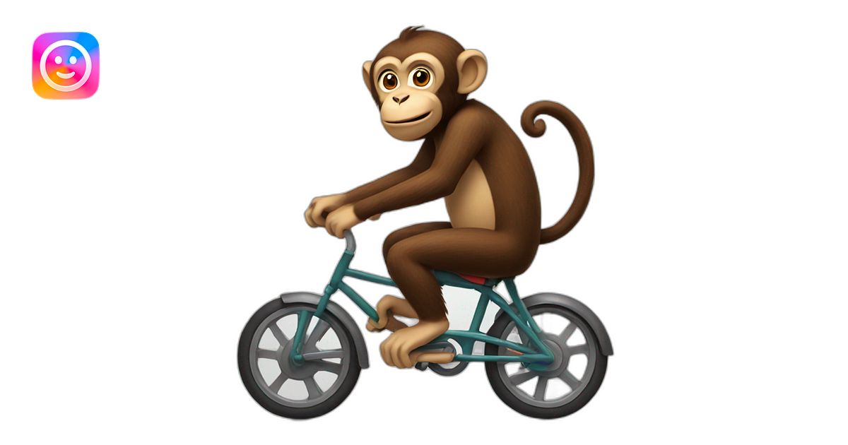 Monkey riding a cycle emoji | AI Emoji Generator