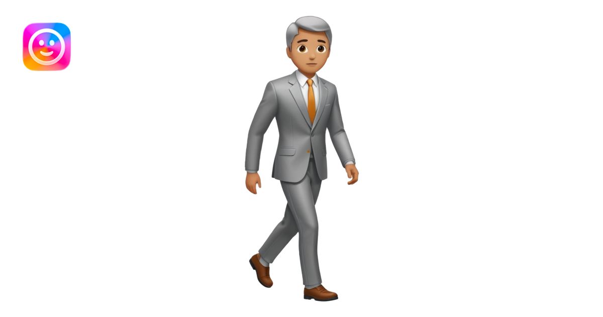 steel walk man emoji | AI Emoji Generator