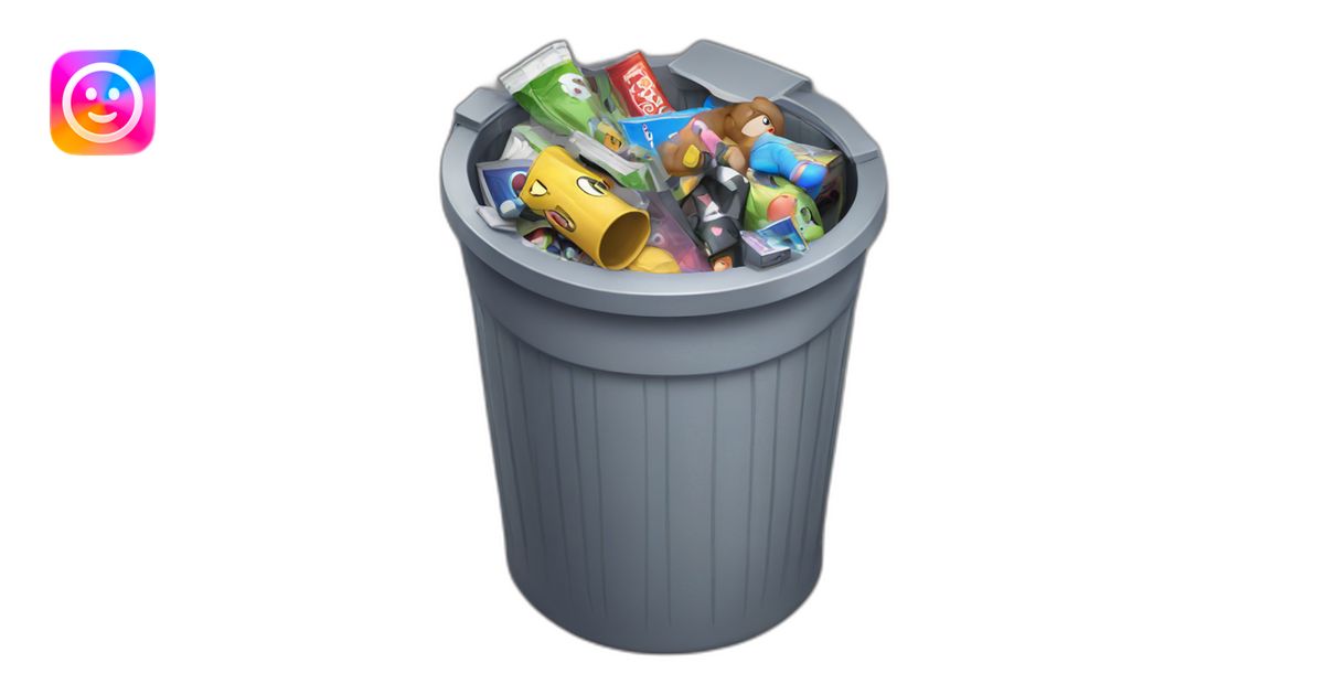 Trash Can full of PlayStation games emoji | AI Emoji Generator