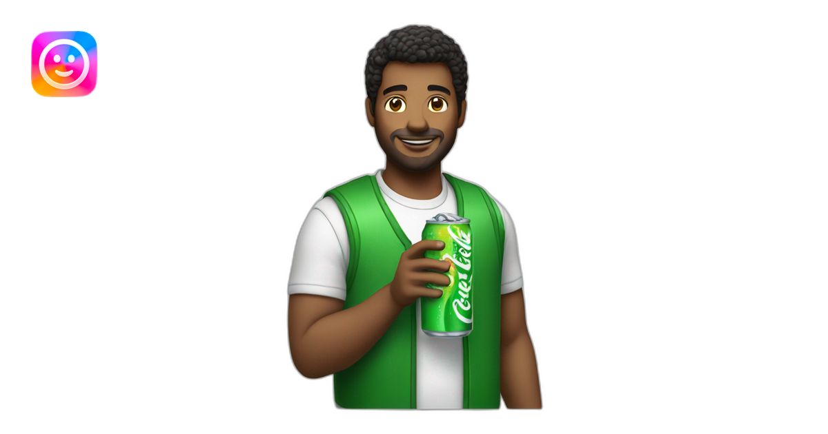 Man holding sprite soda emoji | AI Emoji Generator