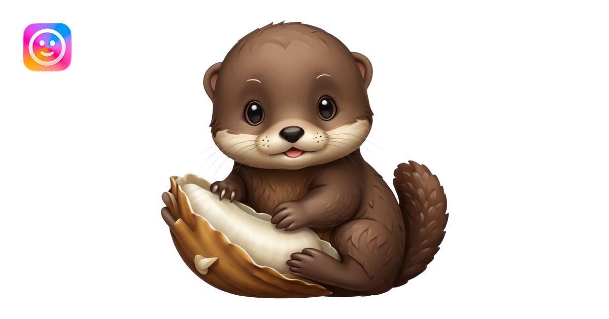 baby otter hold a shell emoji | AI Emoji Generator