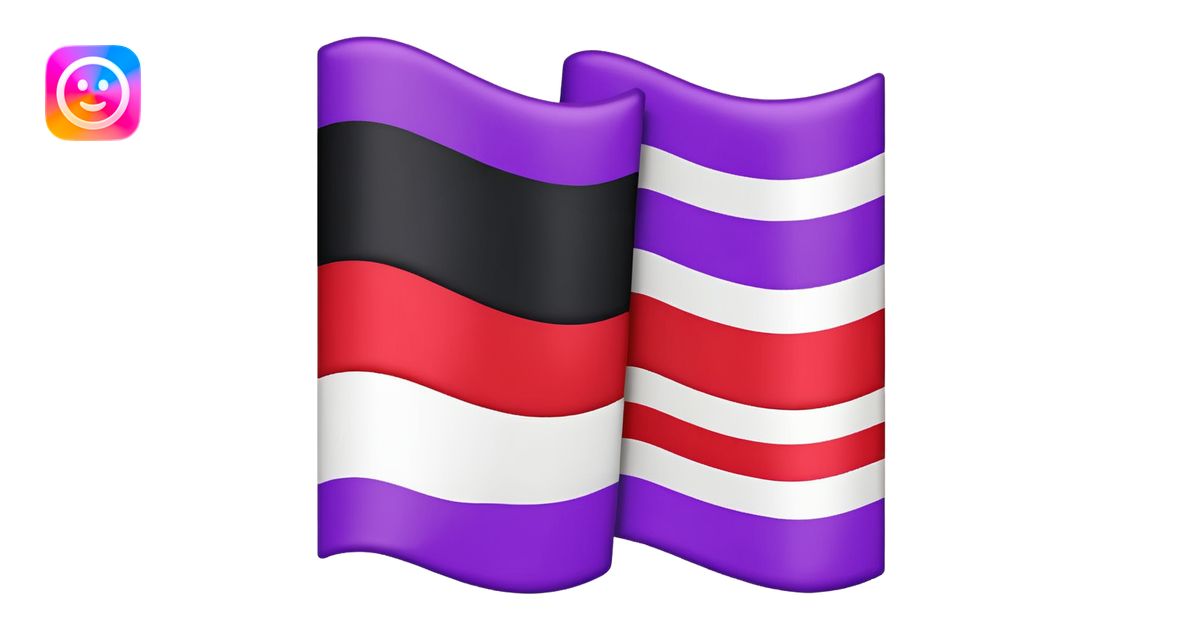 The emoji of a flag with three horizontal sections. The top is black ...