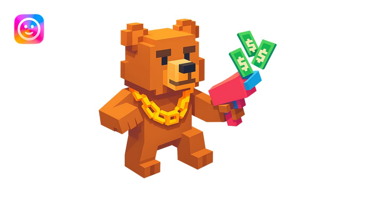 Russian grizzly bear in a rapper pose, wearing a chain and holding a ...