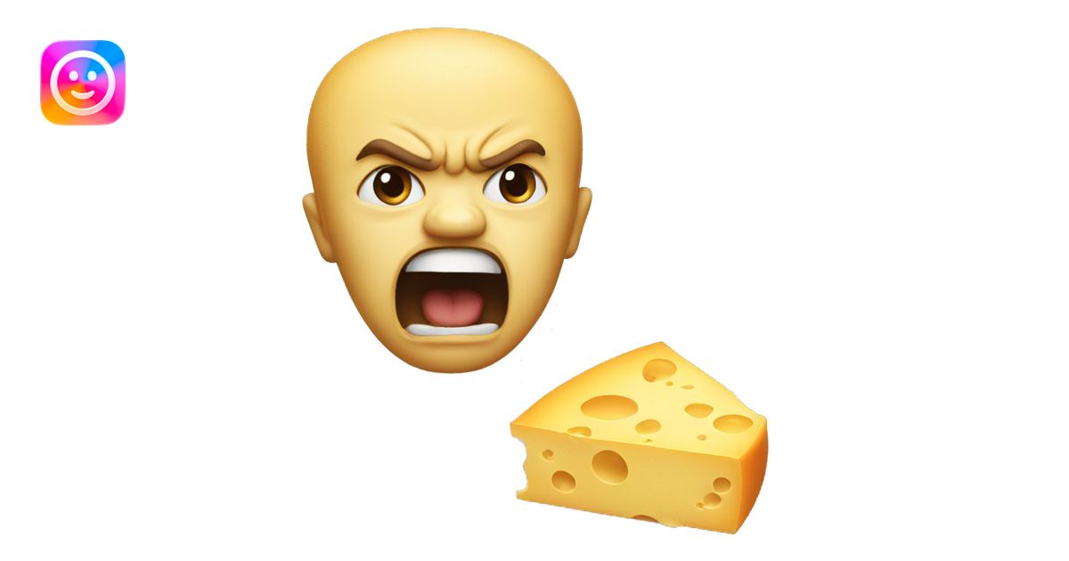 angry emoji as cheese emoji | AI Emoji Generator