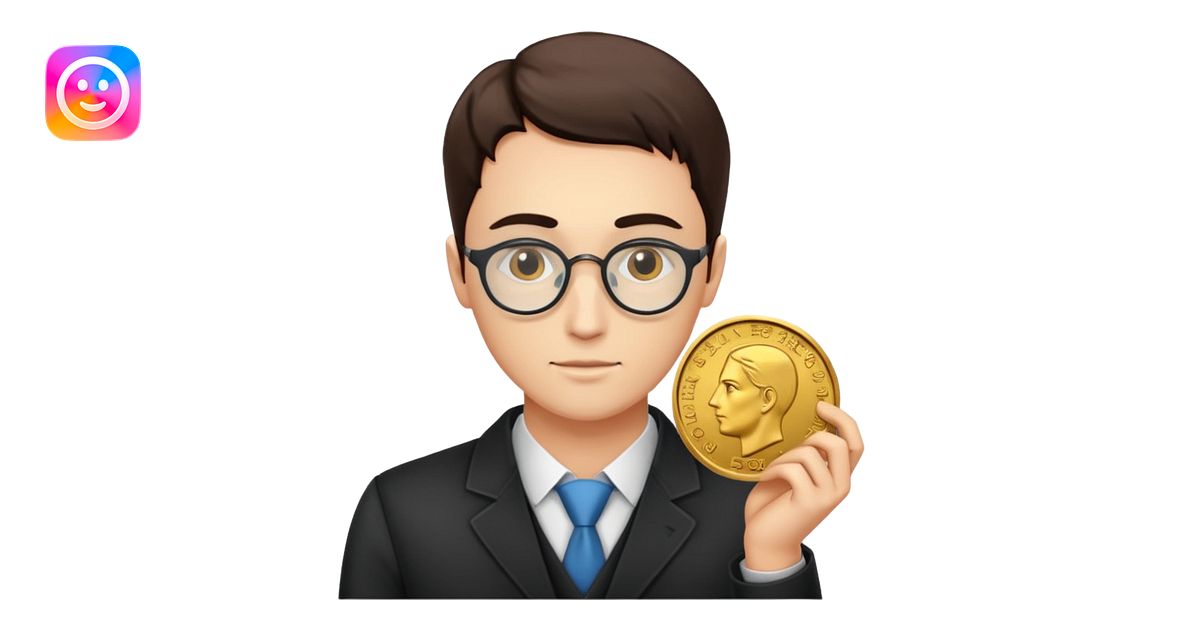 avers gold coin in front side with data scientist close-up and detailed ...