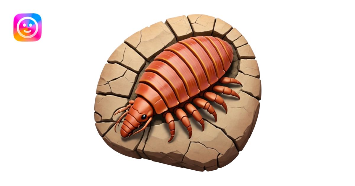 3D render of Trilobite, embedded in a chunk of rough sedimentary rock ...