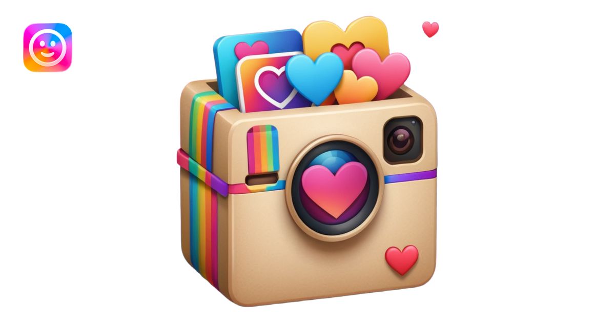 a box with an instagram logo on its face, open with swipe files inside ...