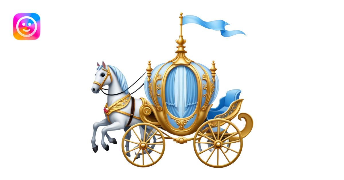 Cinderella Horse and carriage emoji | AI Emoji Generator