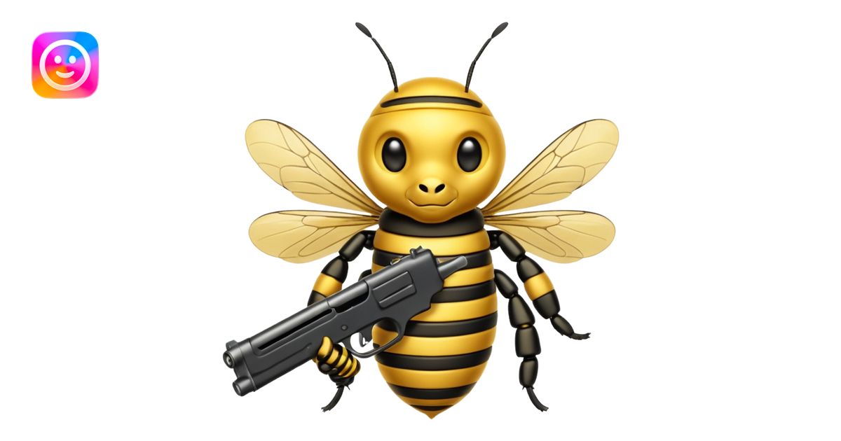 bee emoji with gun emoji | AI Emoji Generator