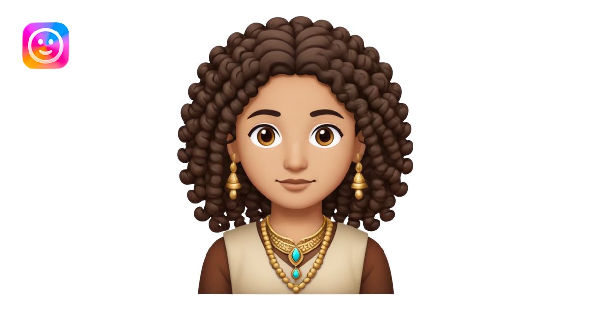 bitmoji indian with curls no gla emoji | AI Emoji Generator