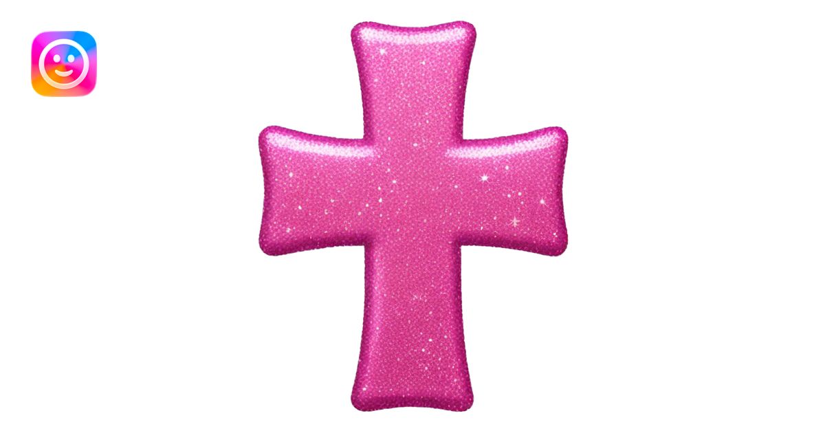 Glitter pink cross emoji | AI Emoji Generator