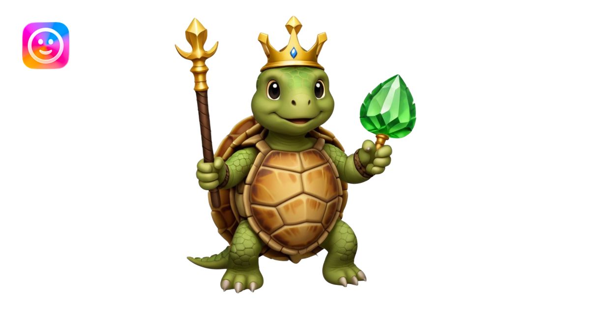 royal staff tortiose with scepter in left hand emoji | AI Emoji Generator