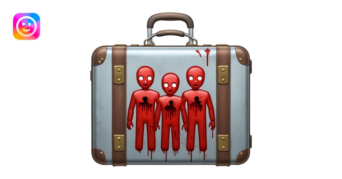 Suitcase with a human bodies inside emoji | AI Emoji Generator