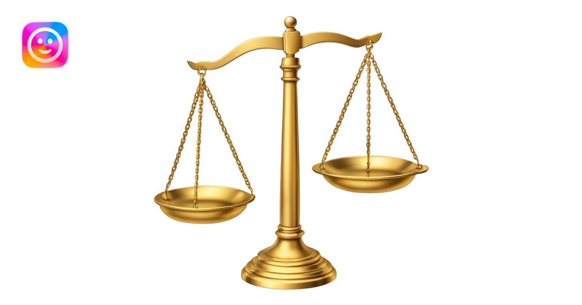 Scales of justice with gavel emoji | AI Emoji Generator