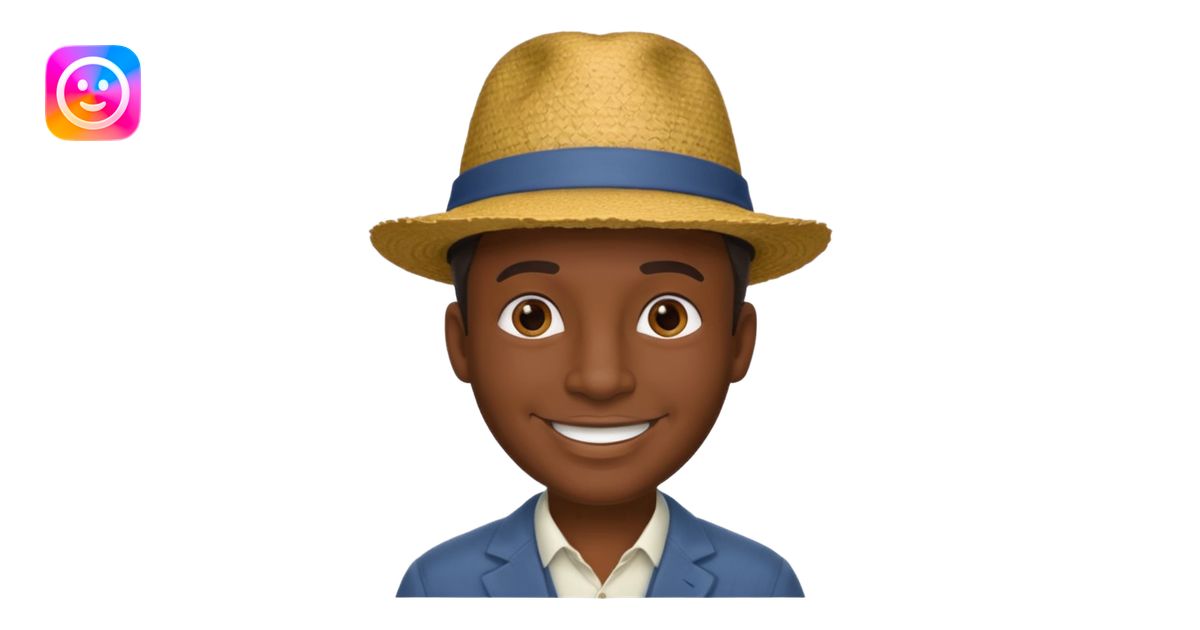 Visage homme créole réunionnais avec chapeau emoji | AI Emoji Generator