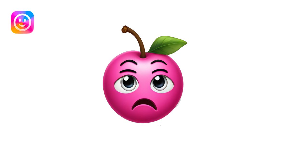 confused pink cherry emoji | AI Emoji Generator