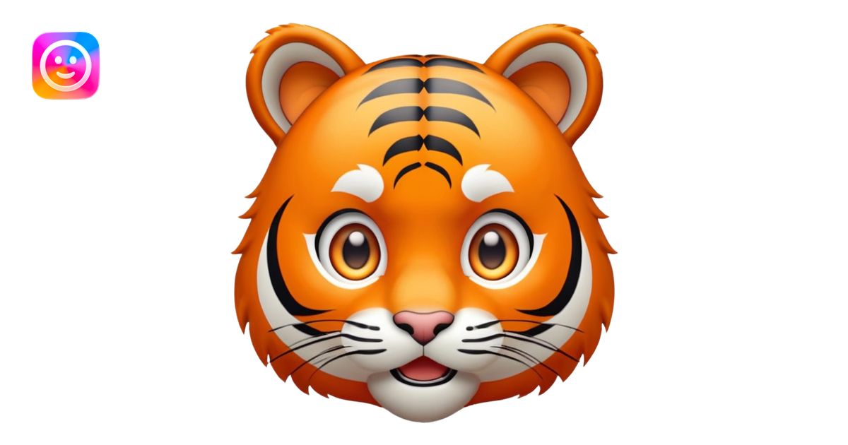 surprised shocked tiger face with wide eyes for Twitch emote emoji | AI ...