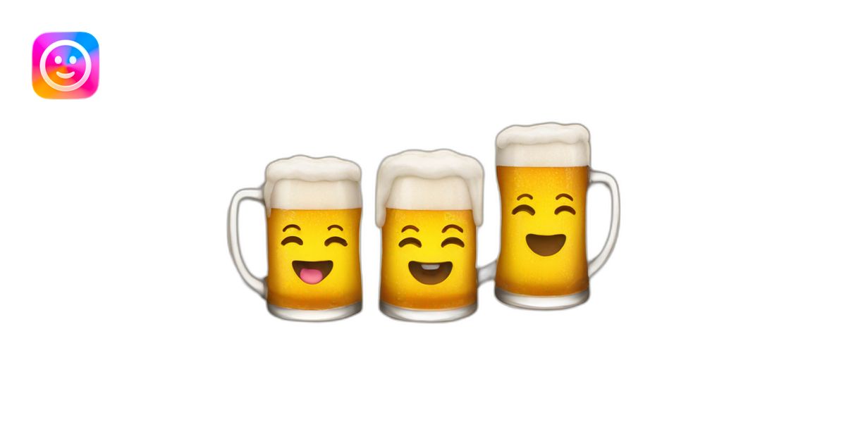 Three smiling beers emojis emoji | AI Emoji Generator