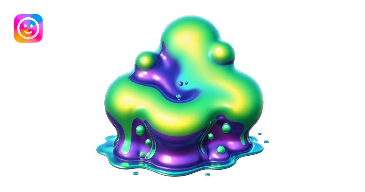 3D render of Oil Slick, toxic waste aesthetic, bubbling liquid ...