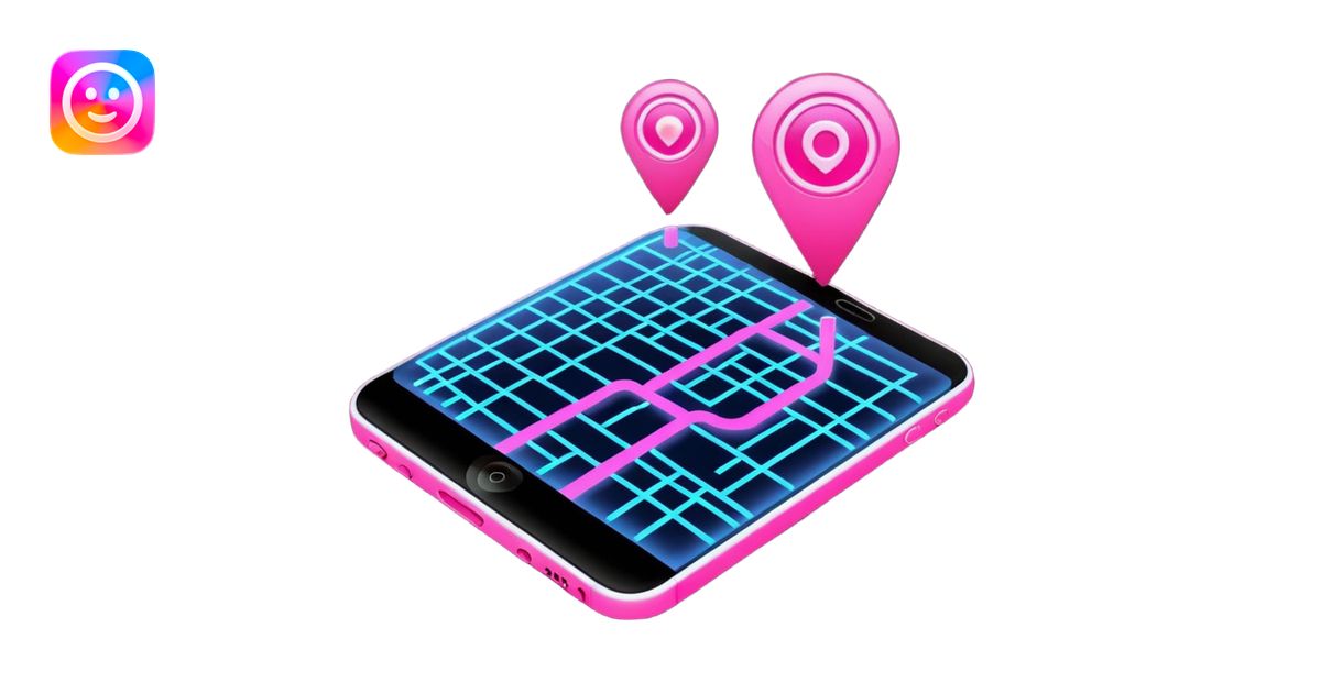 pink gps map lines emoji | AI Emoji Generator