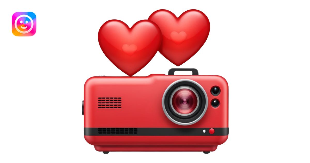 Projector reflecting red hearts emoji | AI Emoji Generator
